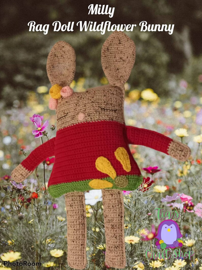 Milly the Rag Doll Wildflower Bunny Handmade | Crocheted| Tiascraftshop ...