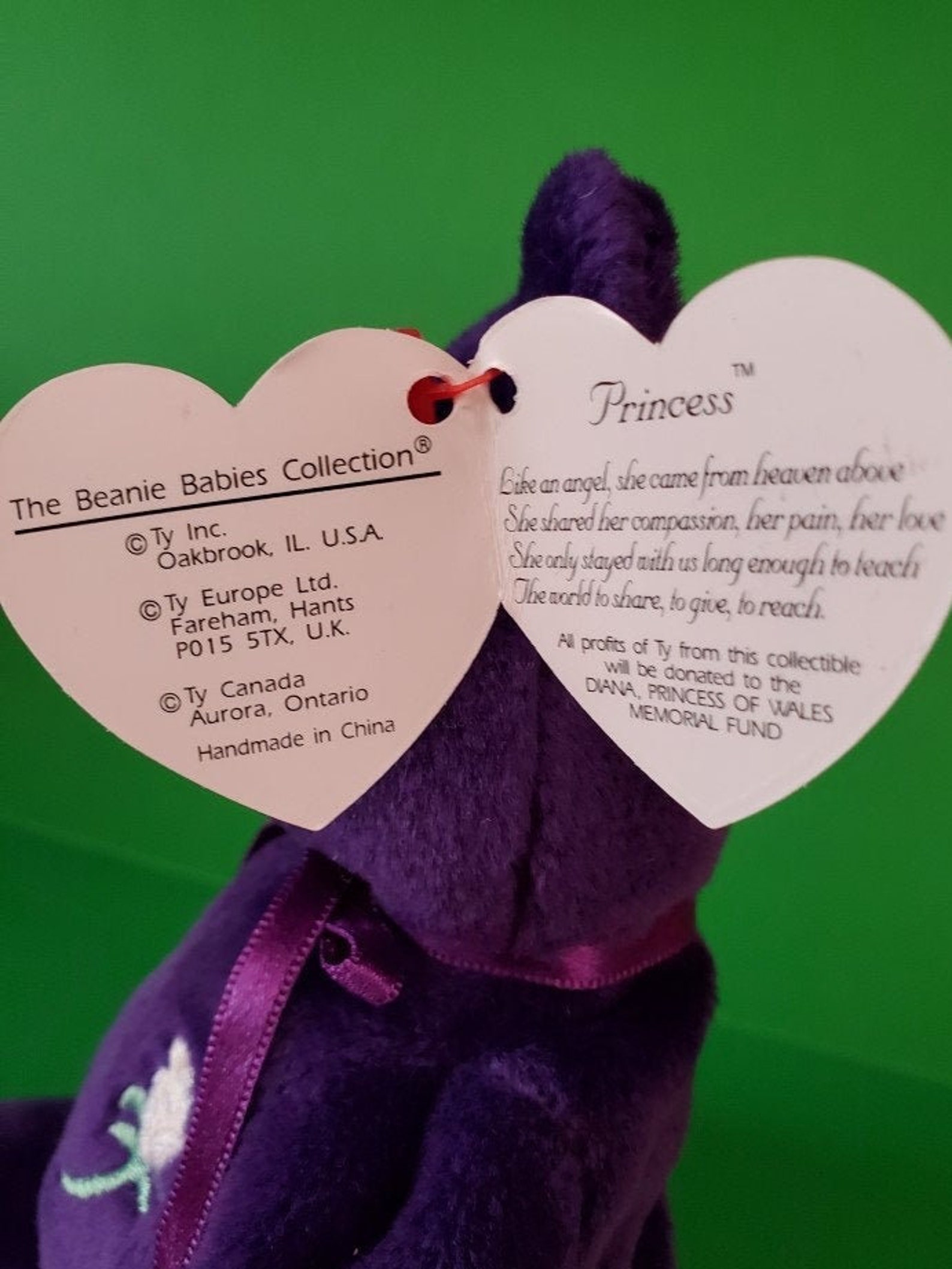 Princess Di Beanie Baby. All Tush Tag and Hang Tags Errors. Original ...