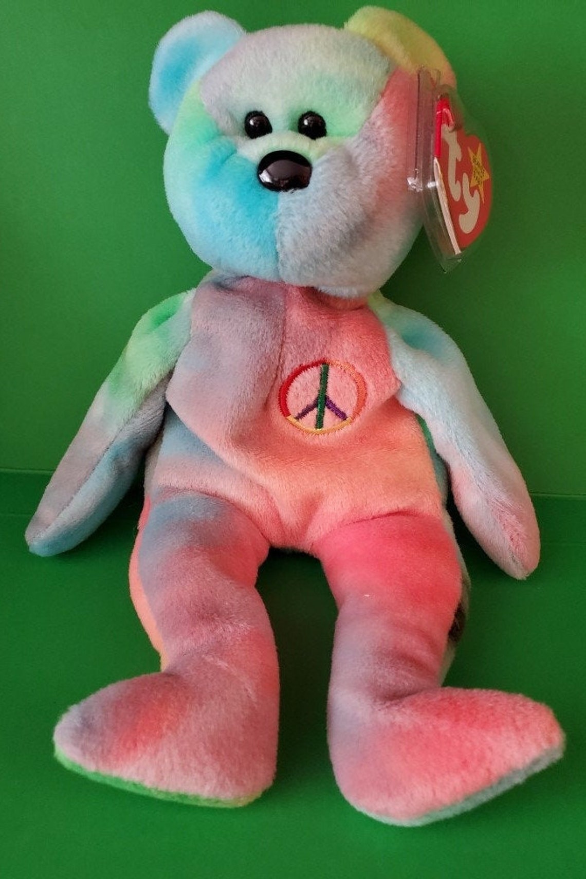 Rare Peace Bear Beanie Baby, 1996, Original Owner. - Etsy Rare Peace Bear Beanie Baby, 1996, Original Owner. - Etsy