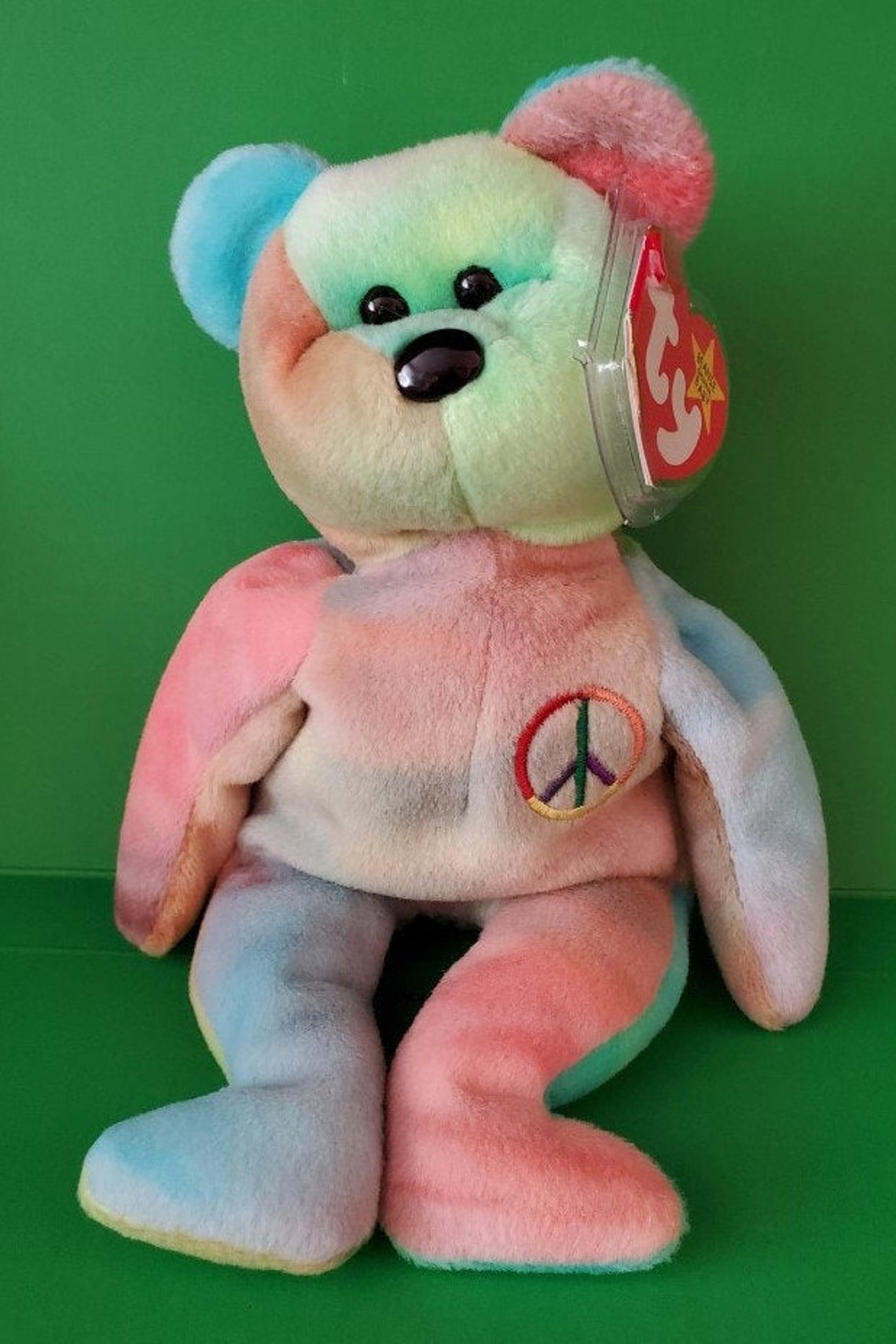 Rare Peace Bear Beanie Baby, 1996, Original Owner. - Etsy Rare Peace Bear Beanie Baby, 1996, Original Owner. - Etsy