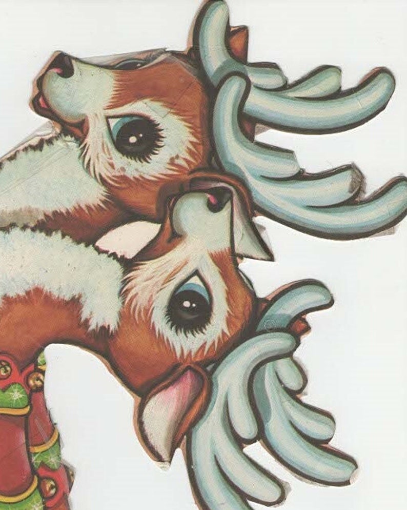 Vintage Reindeer Pair Digital Download - Etsy