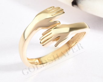 Solid Gold Hug Ring - Etsy