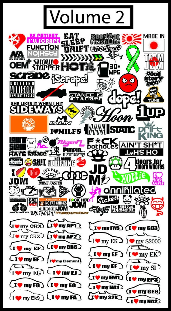 JDM VOL 1-5 Vector EPS Lot Graphic Sign Making Vinyl | Etsy