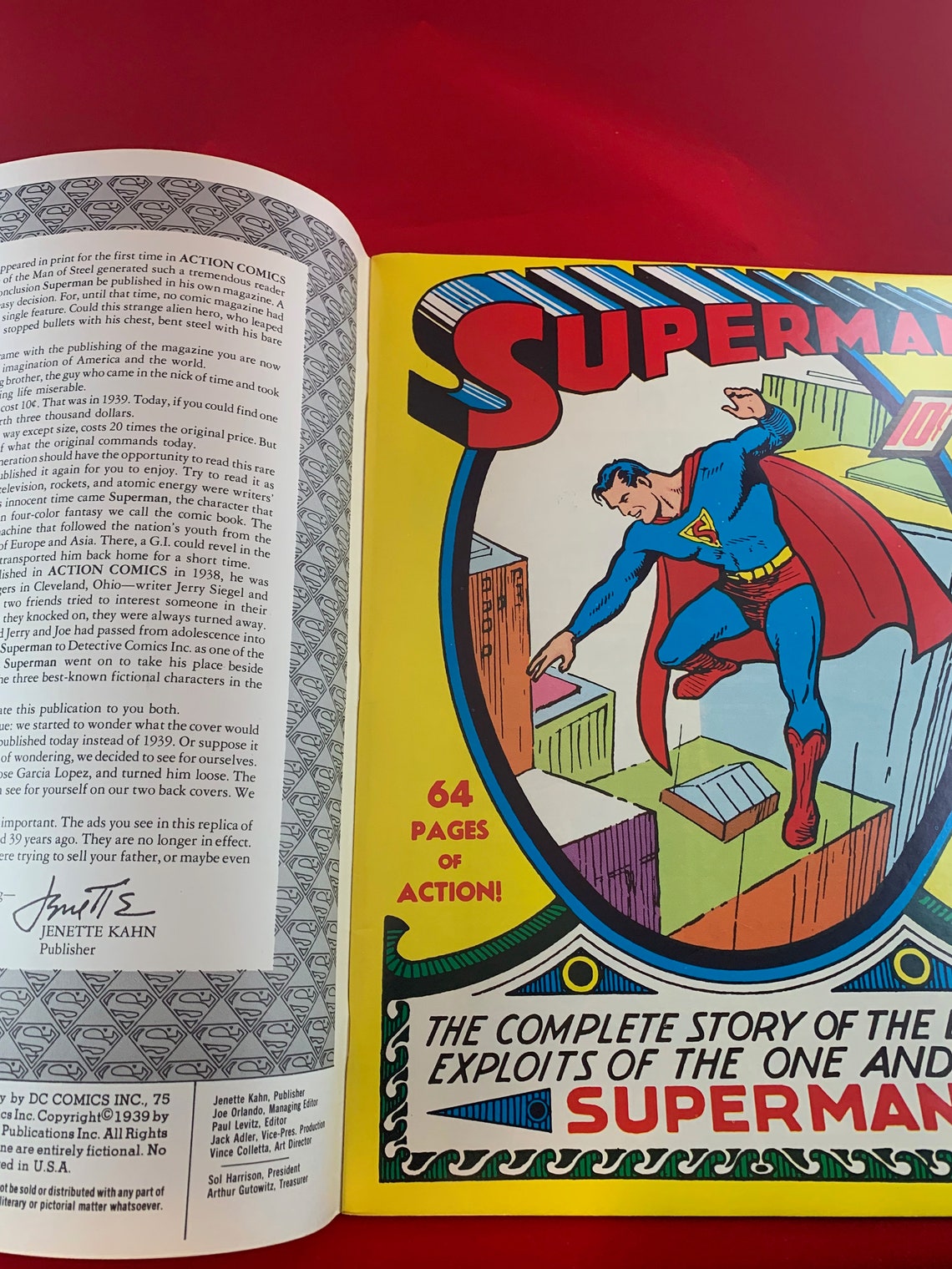 Superman Comic Book Number 1 Reprint Famous First Edition - Etsy