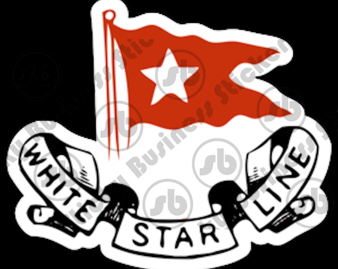Vintage White Star Line Retro Logo Titanic Vinyl Sticker Laptop Water ...
