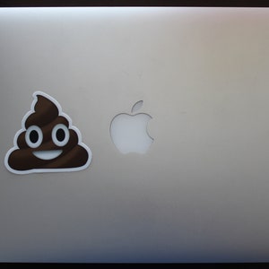 Poop Emoji Icon iPhone Galaxy Vinyl Sticker laptop water | Etsy