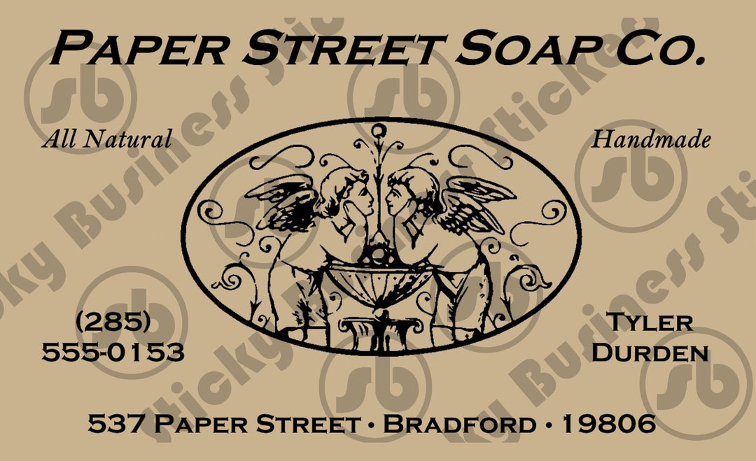 Fight Club Sticker Tyler Durden Paper Street Soap Company Business Card ...