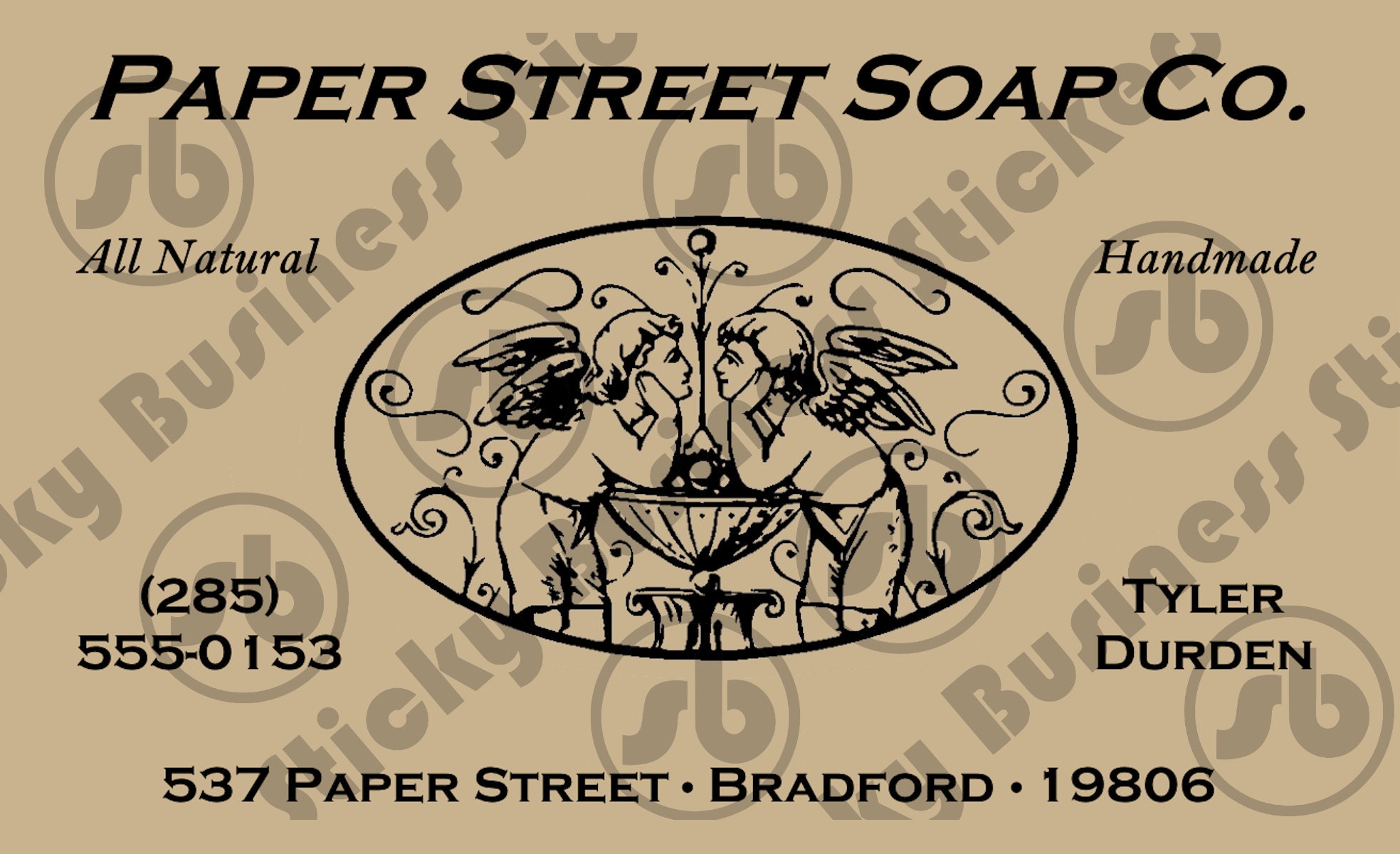 Fight Club Sticker Tyler Durden Paper Street Soap Company Business Card ...