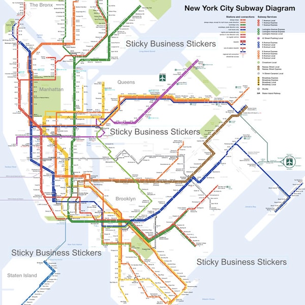 New York Subway Map - Etsy
