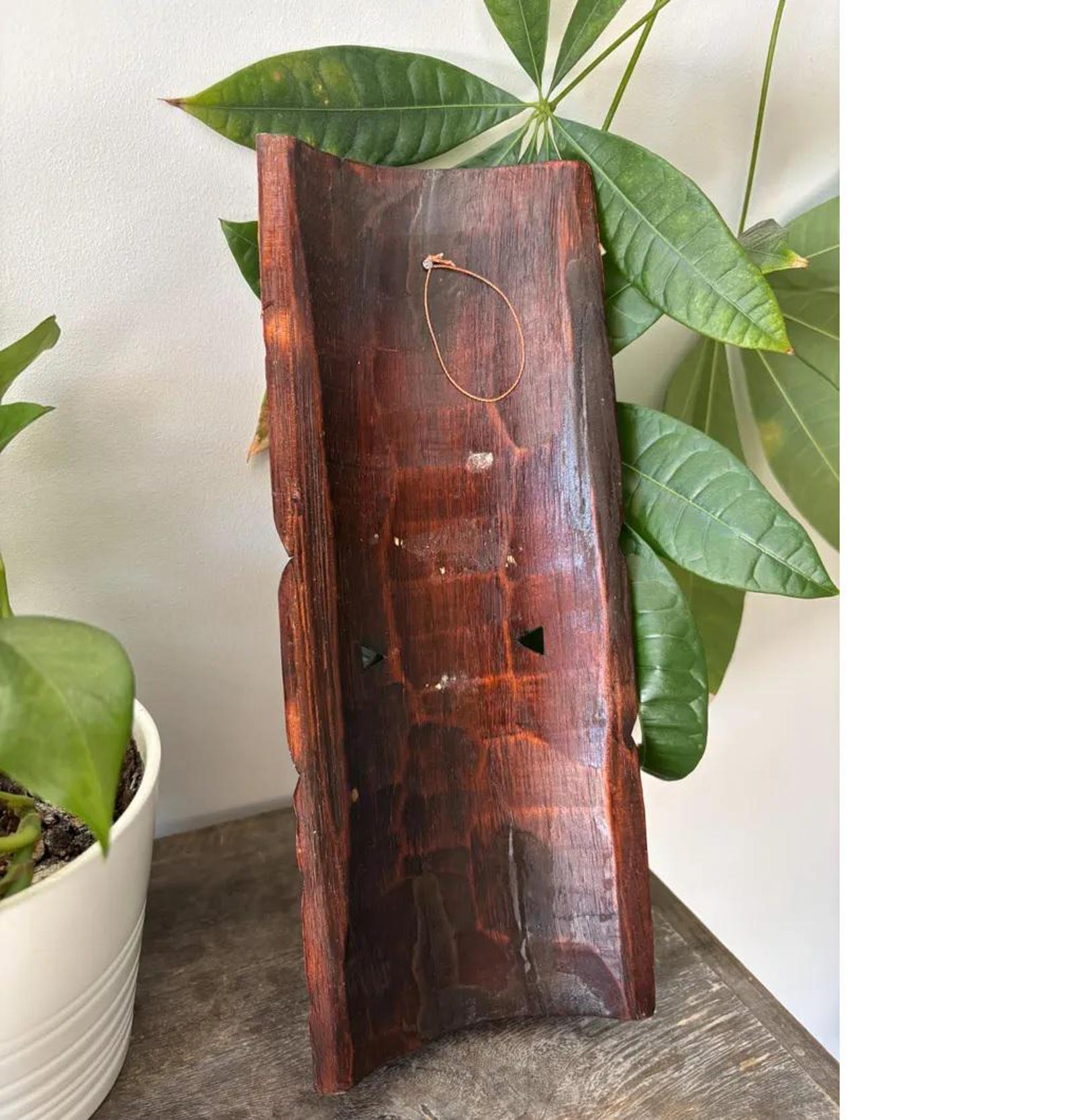Hawaiian Hand Made Carved Wooden 12" Tiki Mask Wall Decor Hanging Tiki ...