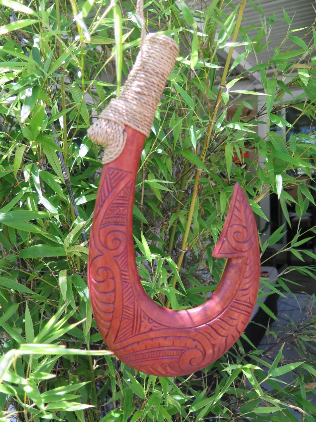 Hawaiian Islands Hand Made Wall Decor Plaque Solid Wood Polynesian Fish ...