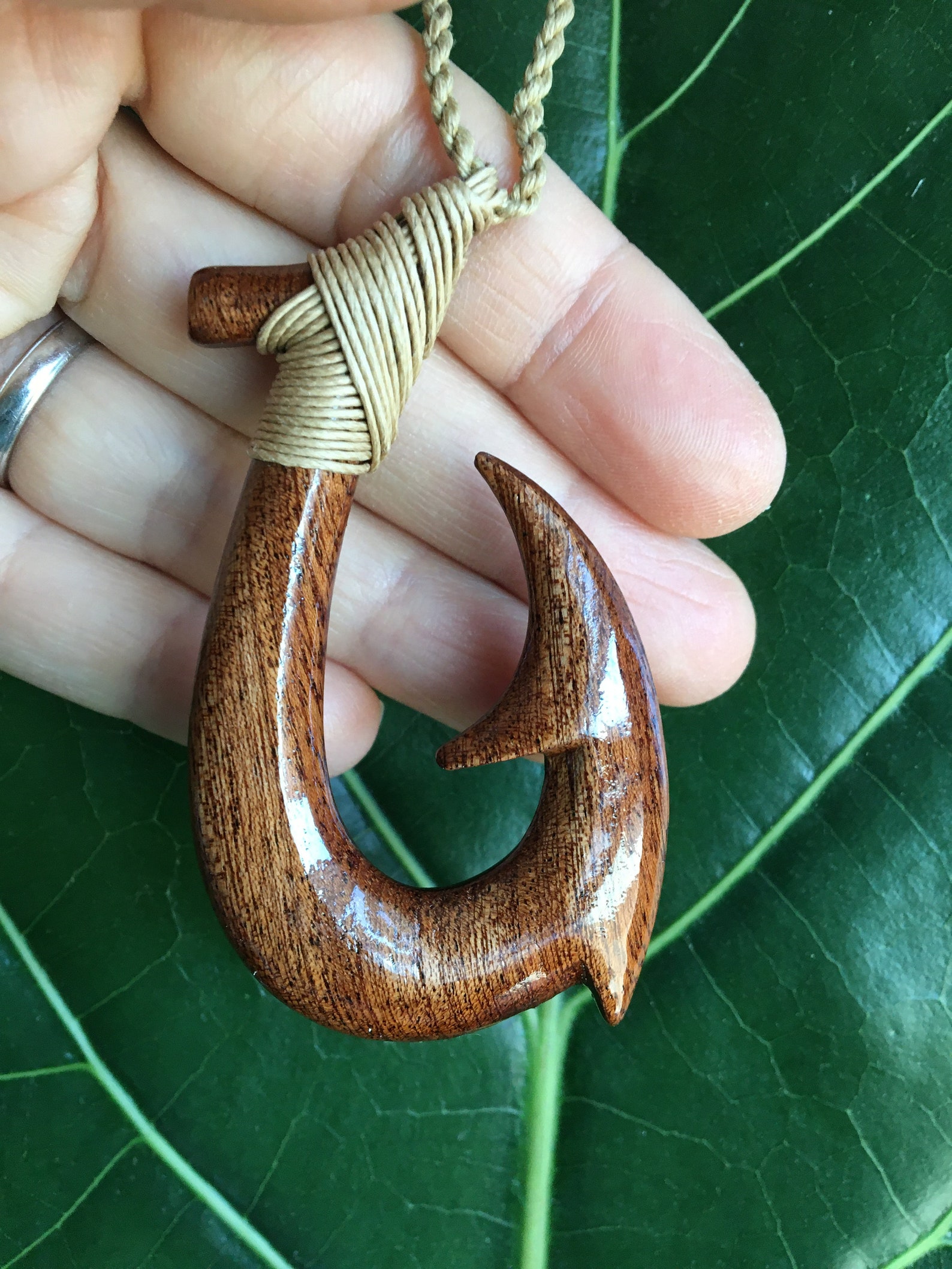 Genuine Koa Wood Traditional Polynesian Design Fish Hook New | Etsy