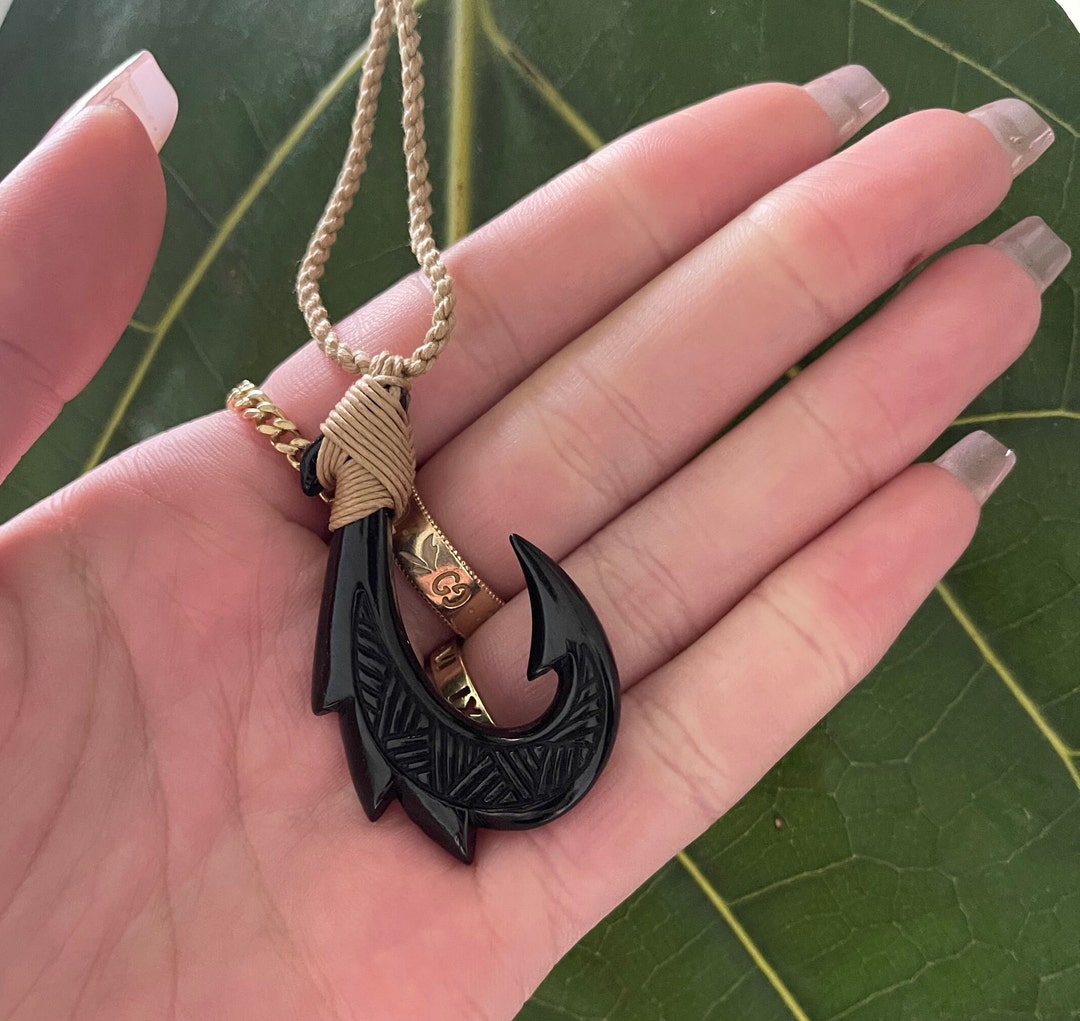 Maori Hei Matau New Zealand Fish Hook Bone Necklace Choker With ...