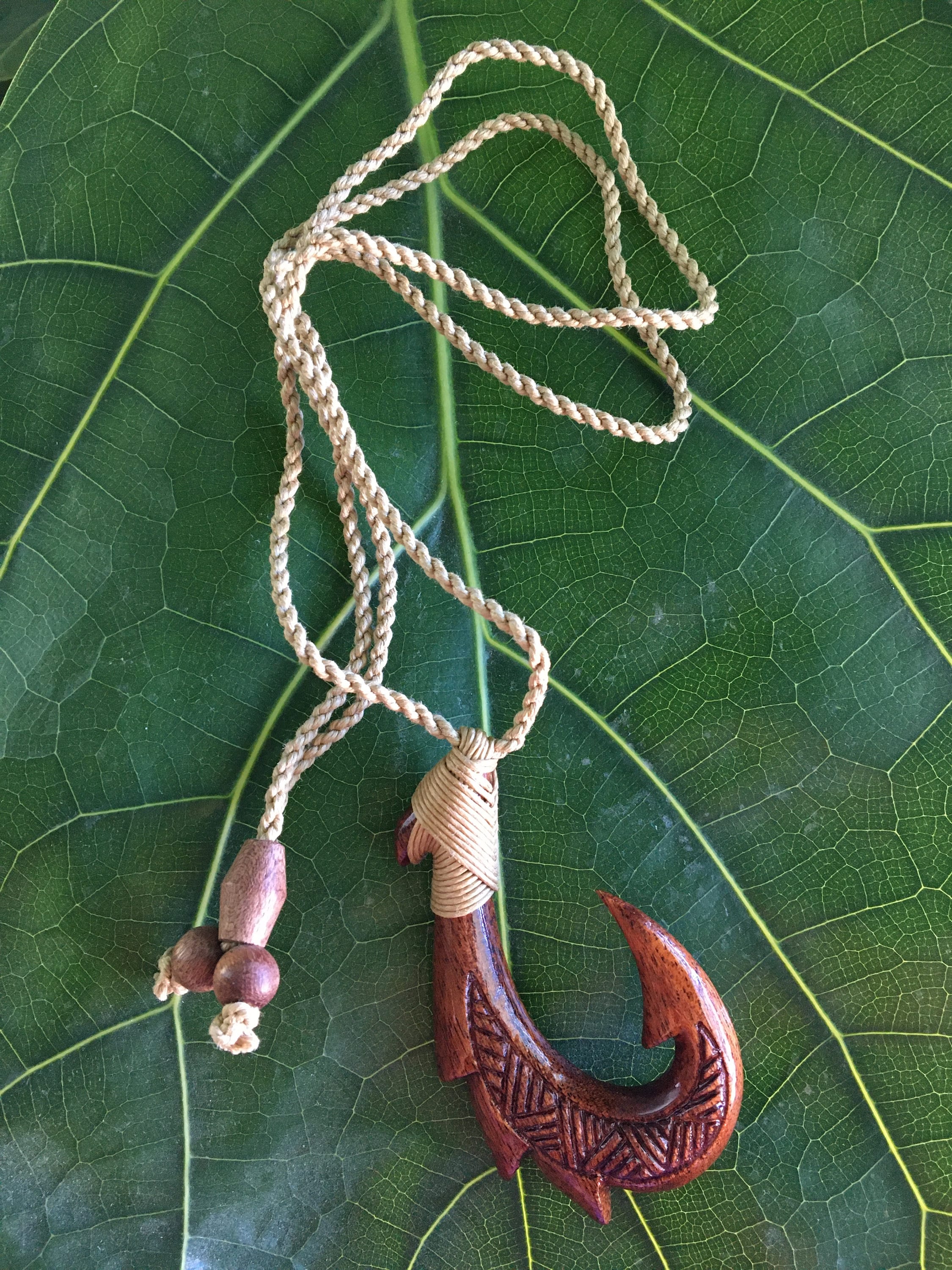 Koa Wood Pointed Fish Hook Tribal Design Maori Hei Matau - Etsy