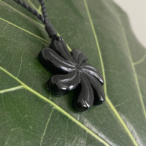 Genuine Black Jade Flower Design Adjustable Black Hemp Cord Pendant - Etsy