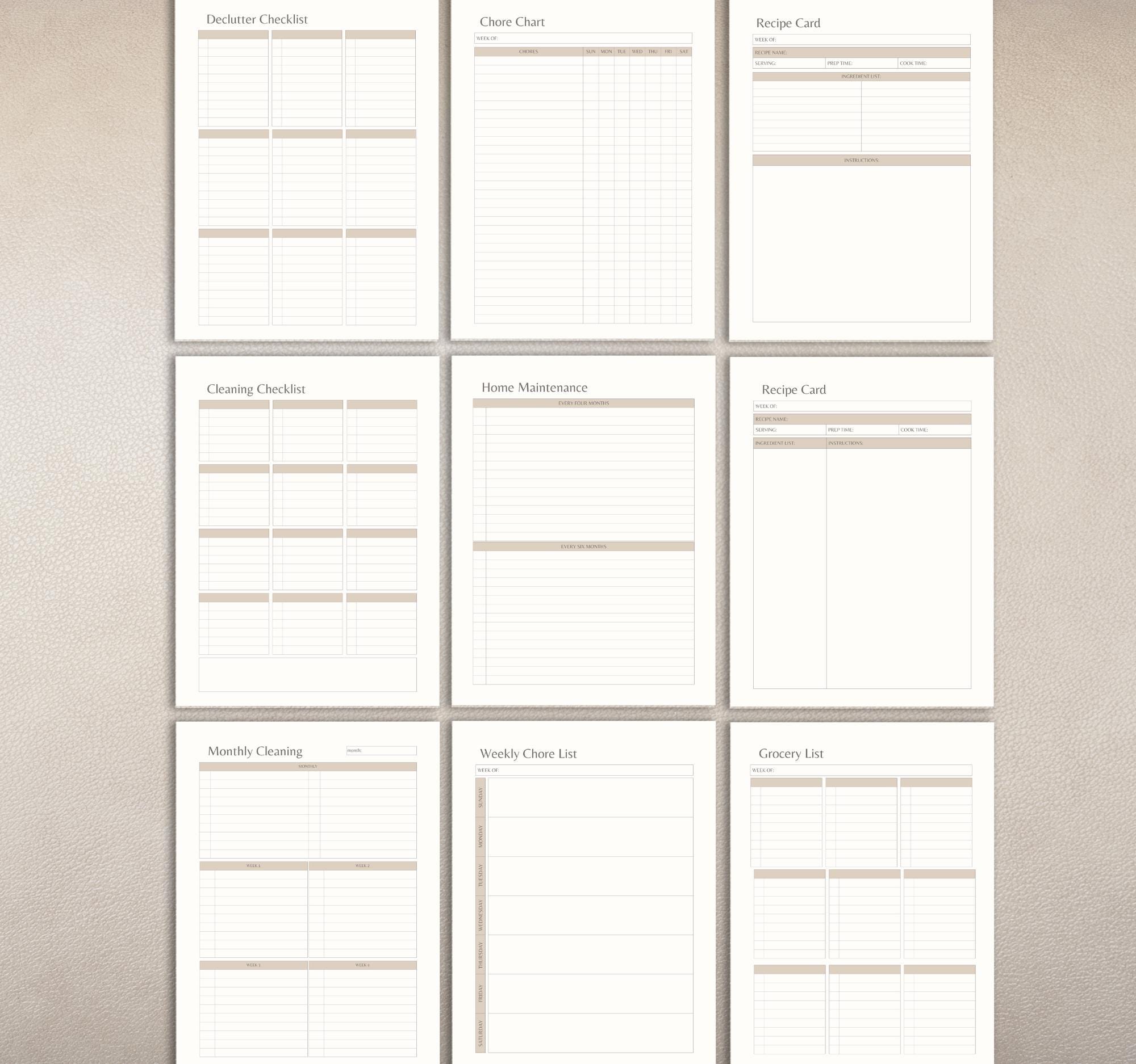 Digital Household Planner | Printable Home Organizer | Chore Chart ...