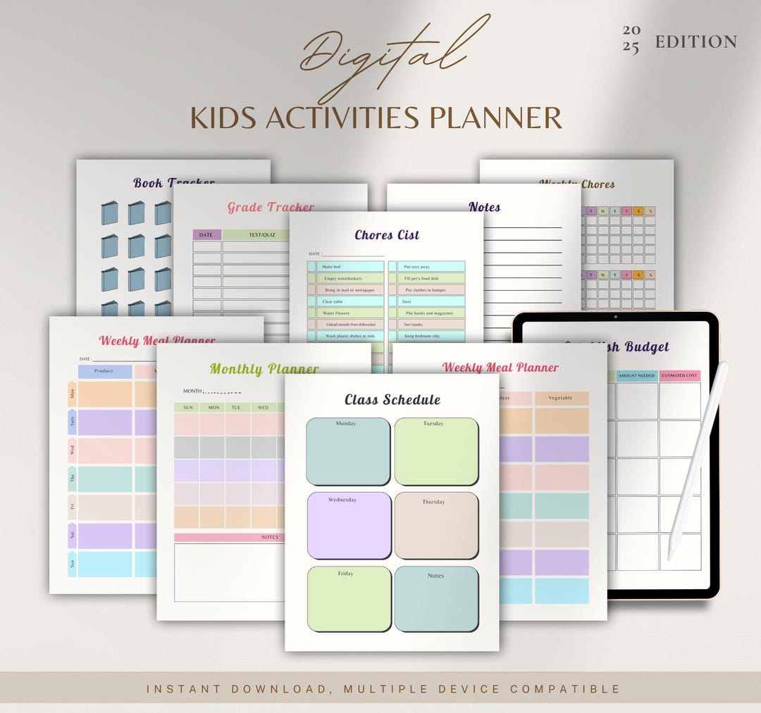 Kids Activities Planner | Printable Weekly & Daily Organizer | Fun ...