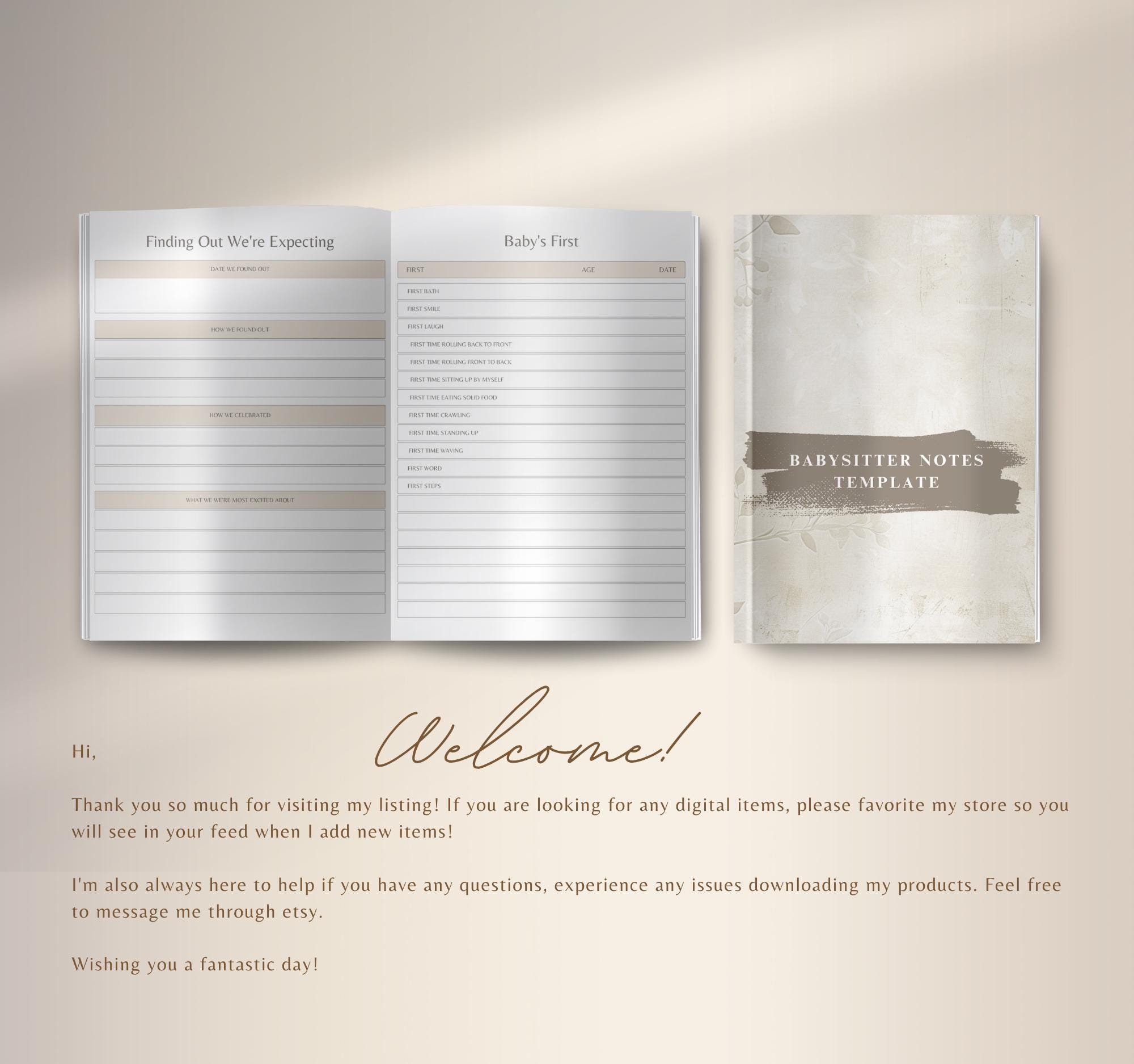 Babysitter Notes Template | Printable Childcare Organizer | Emergency ...