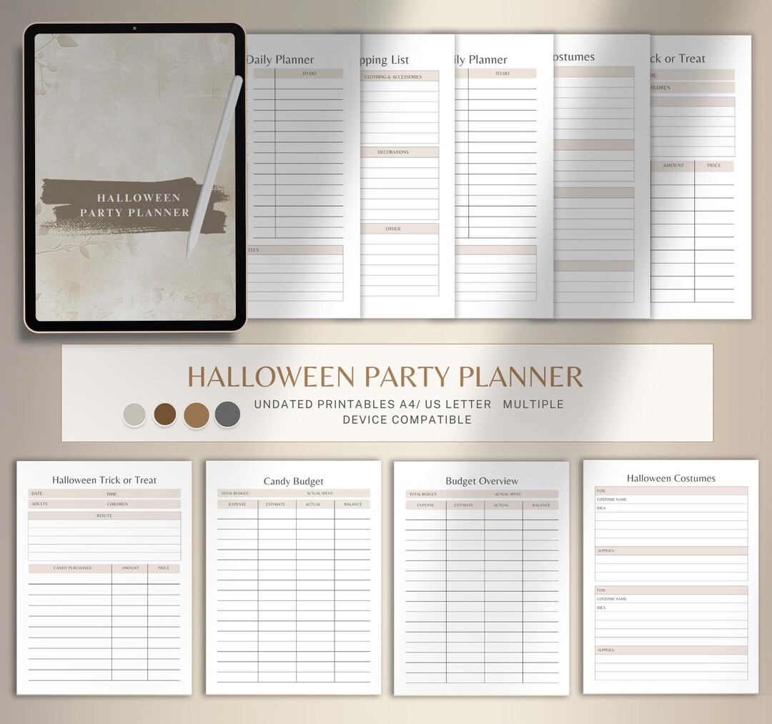 Halloween Party Planner | Printable Event Organizer | Guest List ...