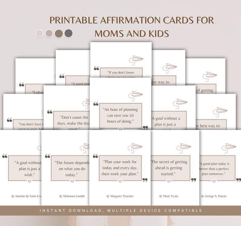 Printable Affirmation Cards for Moms & Kids | Positive Daily Quotes ...