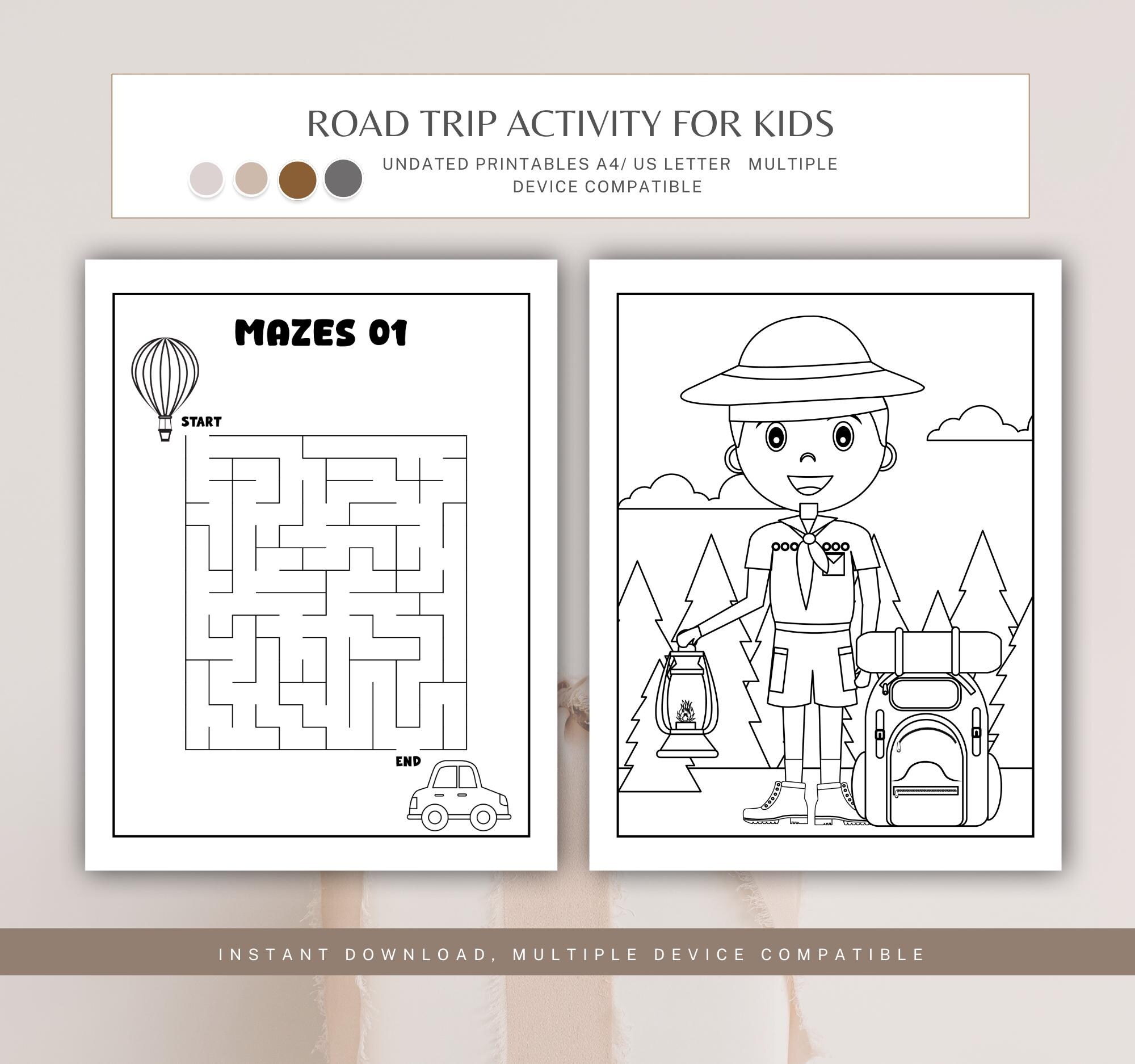 Fun Road Trip Activity Pack for Kids | Printable Travel Games ...