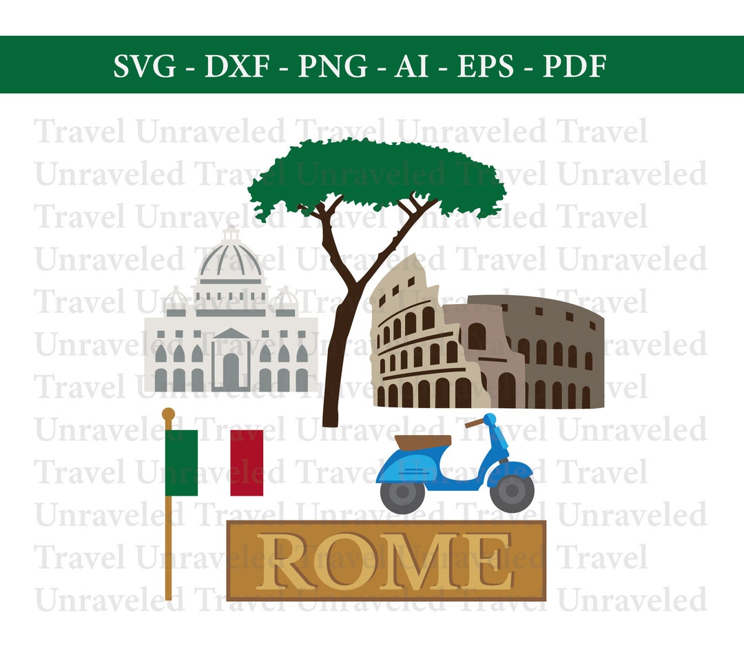 Cut Files - Rome, Colosseum, St. Peters Basilica for Cricut, Silhouette ...