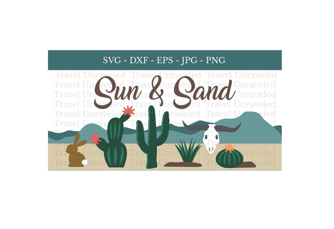 Desert Cactus Cut Files for Cricut, Silhouette .SVG, .DXF, .EPS for ...