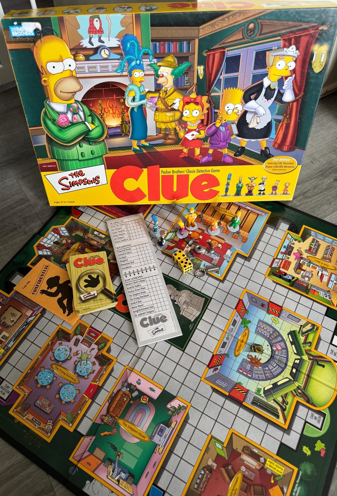 Vintage/ 2002/ the Simpsons/ Clue/ Board Game/ Classic Detective Game ...