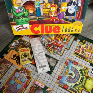 Vintage/ 2002/ the Simpsons/ Clue/ Board Game/ Classic Detective Game ...