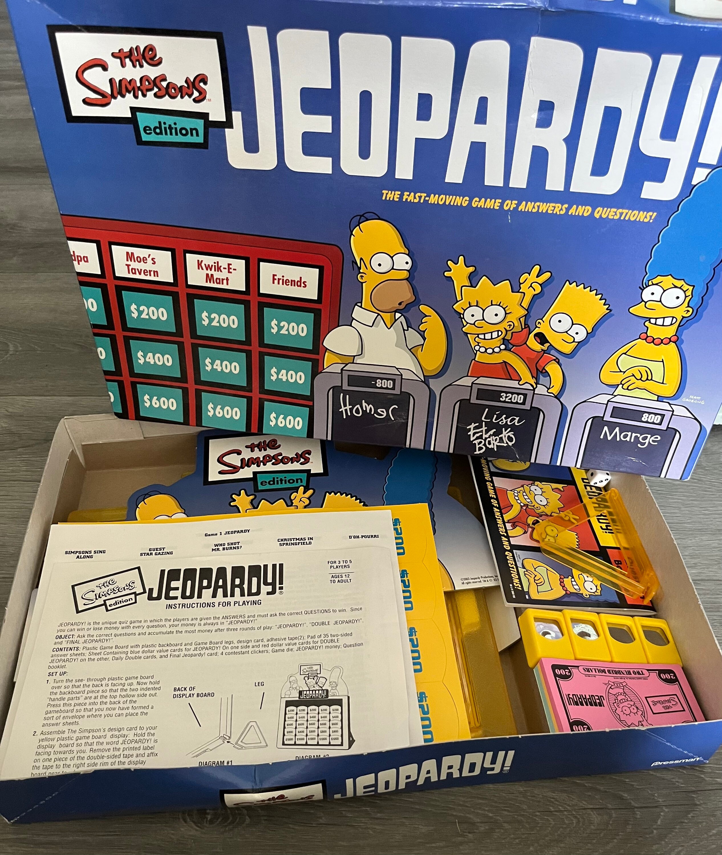 Vintage/ 2003/ Jeopardy/ the Simpsons Edition/ Game of Answers ...