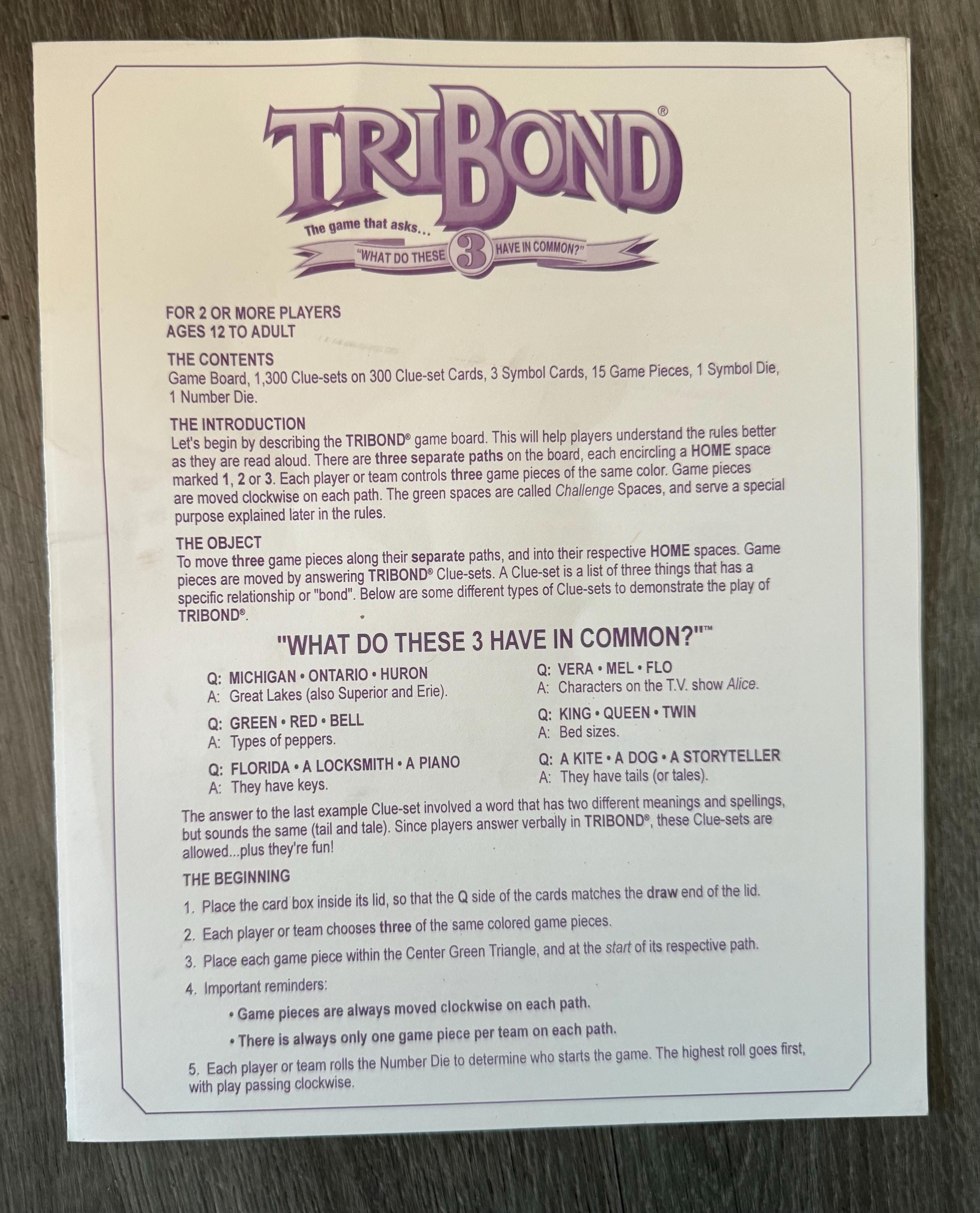 Vintage/ 1995/ Tribond/ Board Game/ Clue Set Cards/ Volume 1/ Complete ...