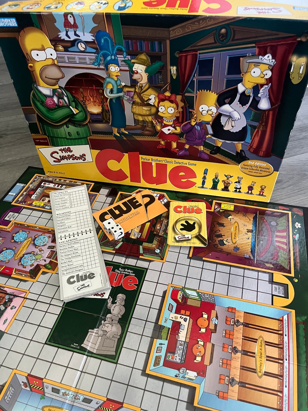 Vintage/ 2002/ the Simpsons/ Clue/ Board Game/ Classic Detective Game ...