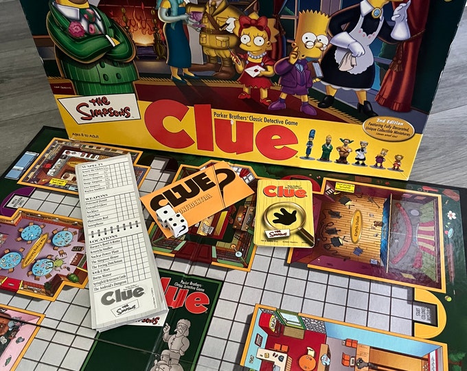 Vintage/ 2002/ the Simpsons/ Clue/ Board Game/ Classic Detective Game ...