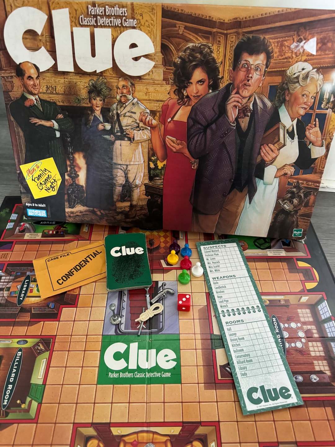 Vintage/ 1998/ Clue/ Parker Brothers/ Detective/ Game/ Clue Board Game ...