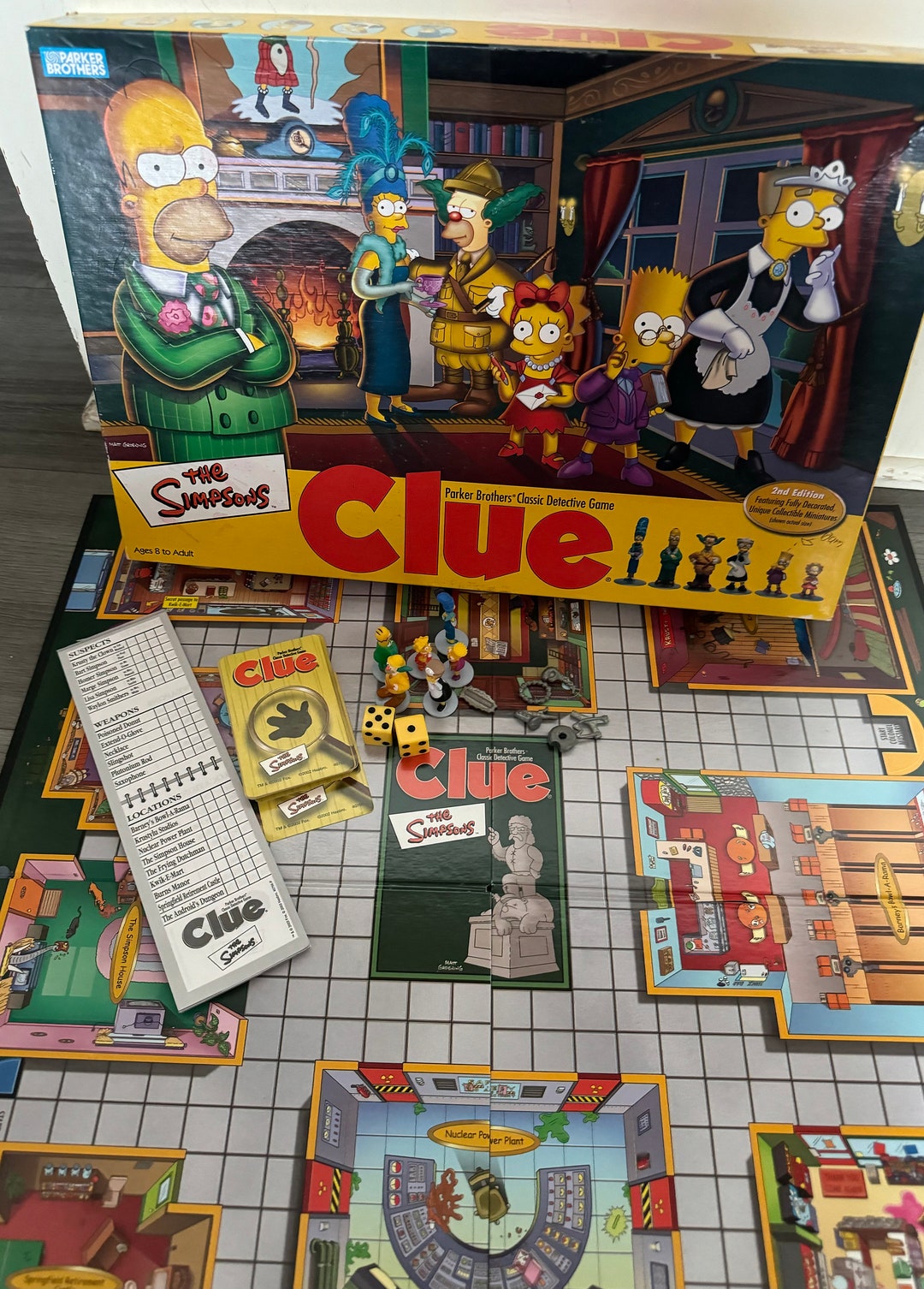 Vintage/ 2002/ the Simpsons/ Clue/ Board Game/ Classic Detective Game ...