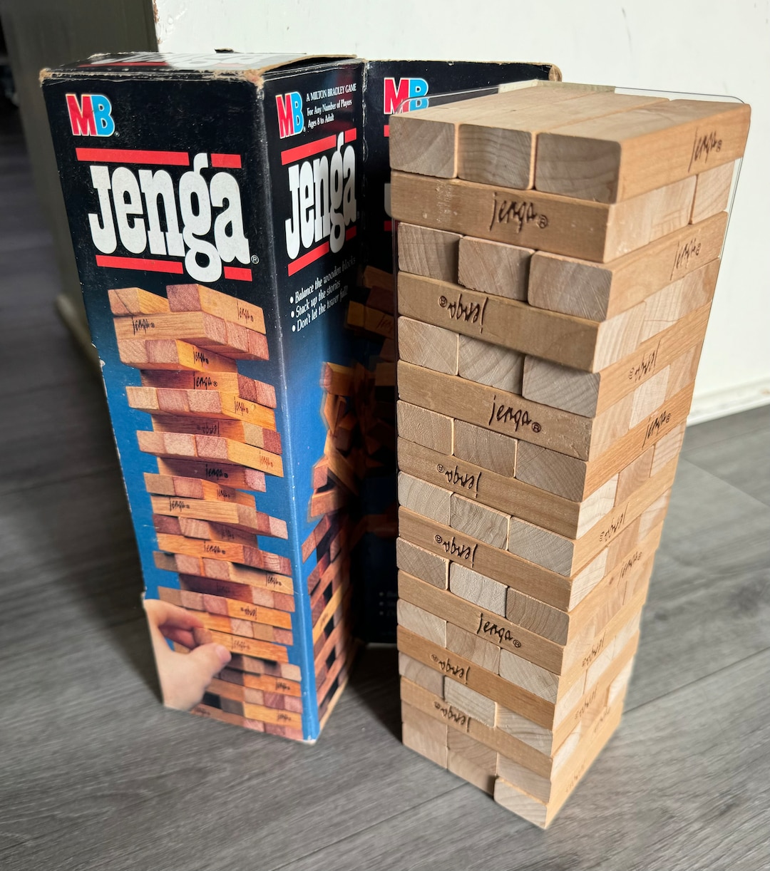 Vintage/ 1986/ Jenga/ Wooden Block/ Stacking/ Game/ Complete/ Fair ...
