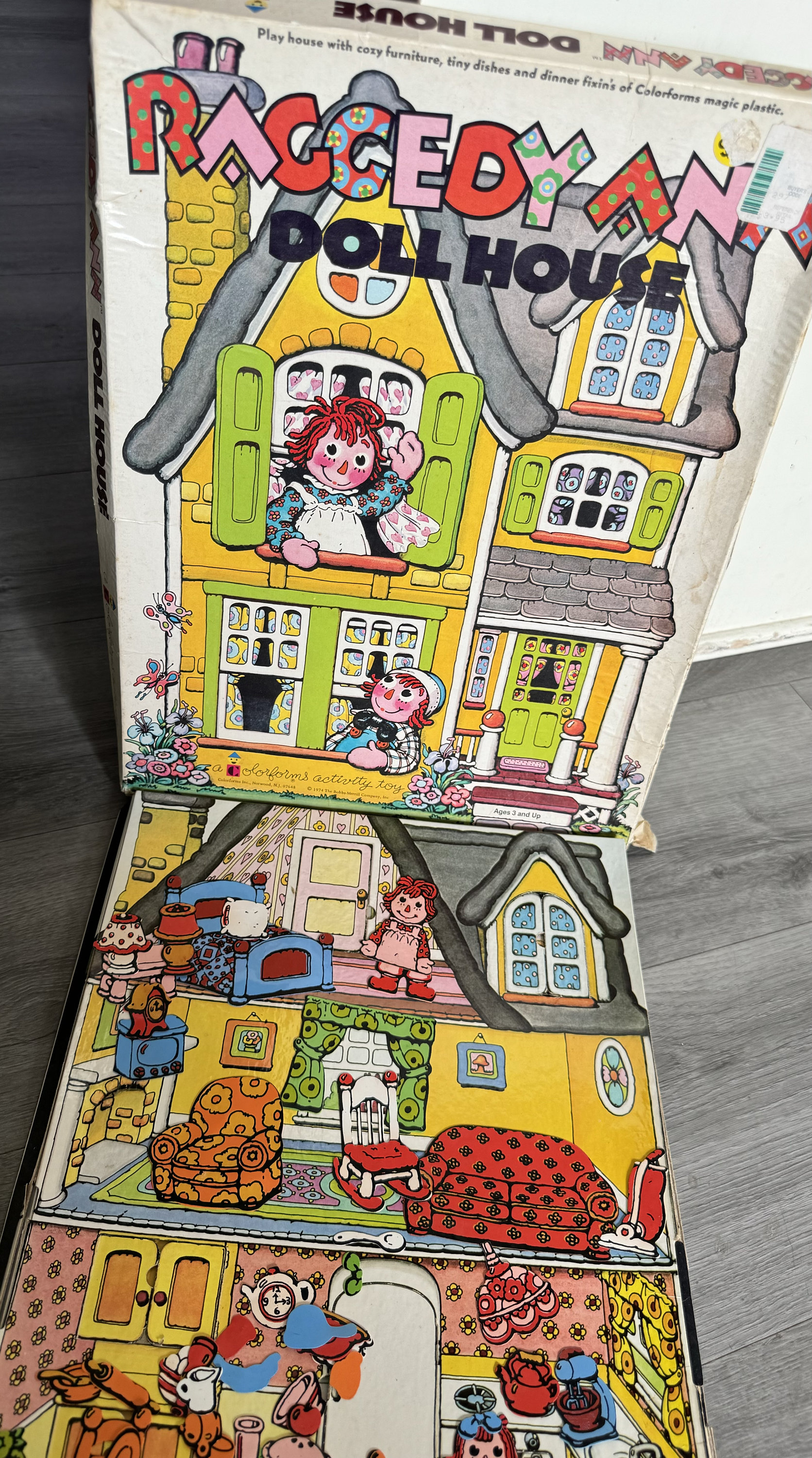 Vintage 1974 Raggedy Ann Doll House Colorform Activity Toy Good Condition Etsy