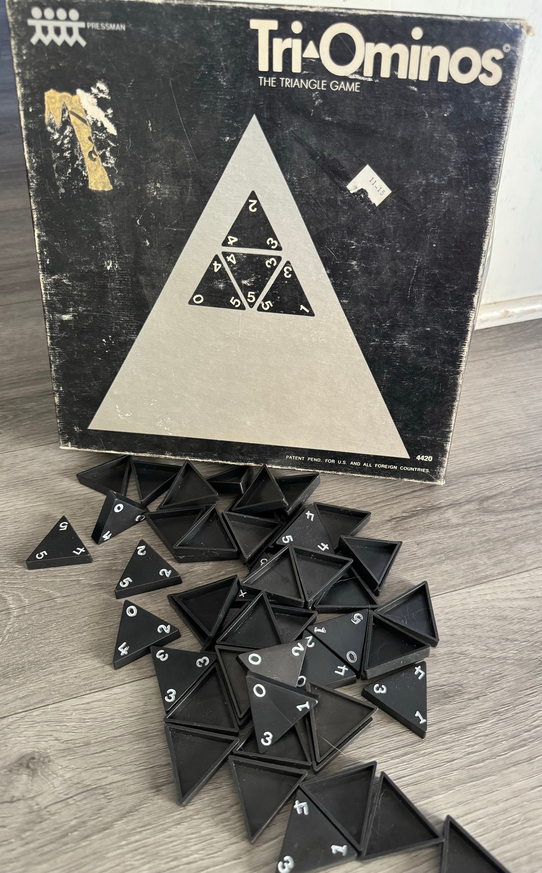 Vintage/ Tri Ominos/ the Triangle/ Game/ Pressman/ 4420/ Complete/ Fair ...