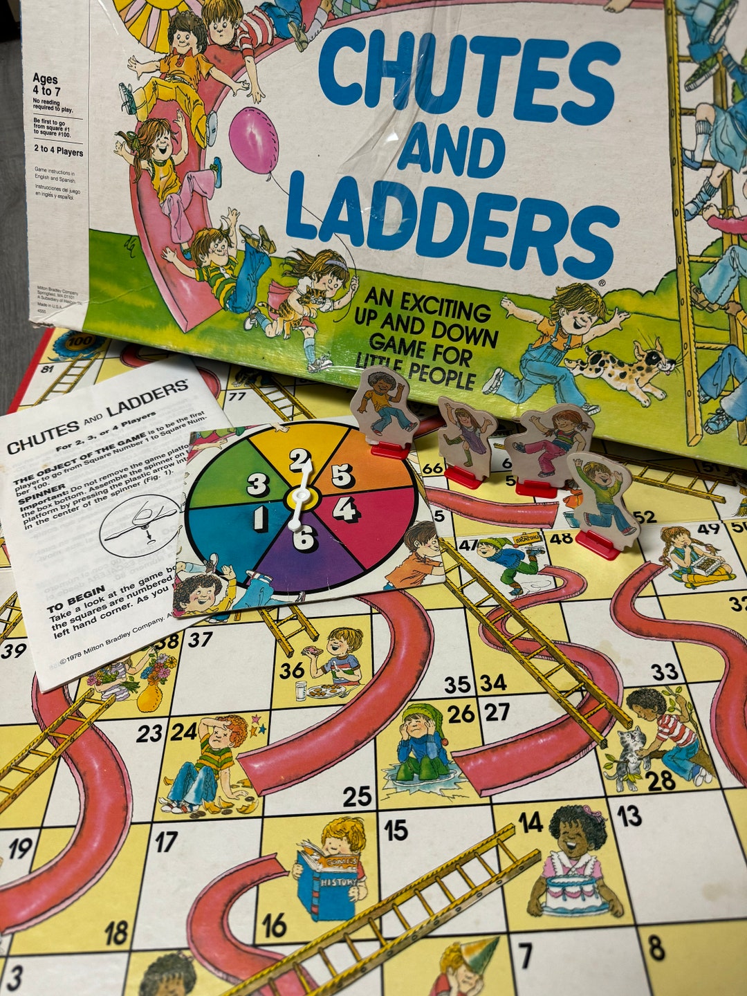 Vintage/ 1979/ Chutes and Ladders/ up and Down Game/ Kids Game/ Milton ...