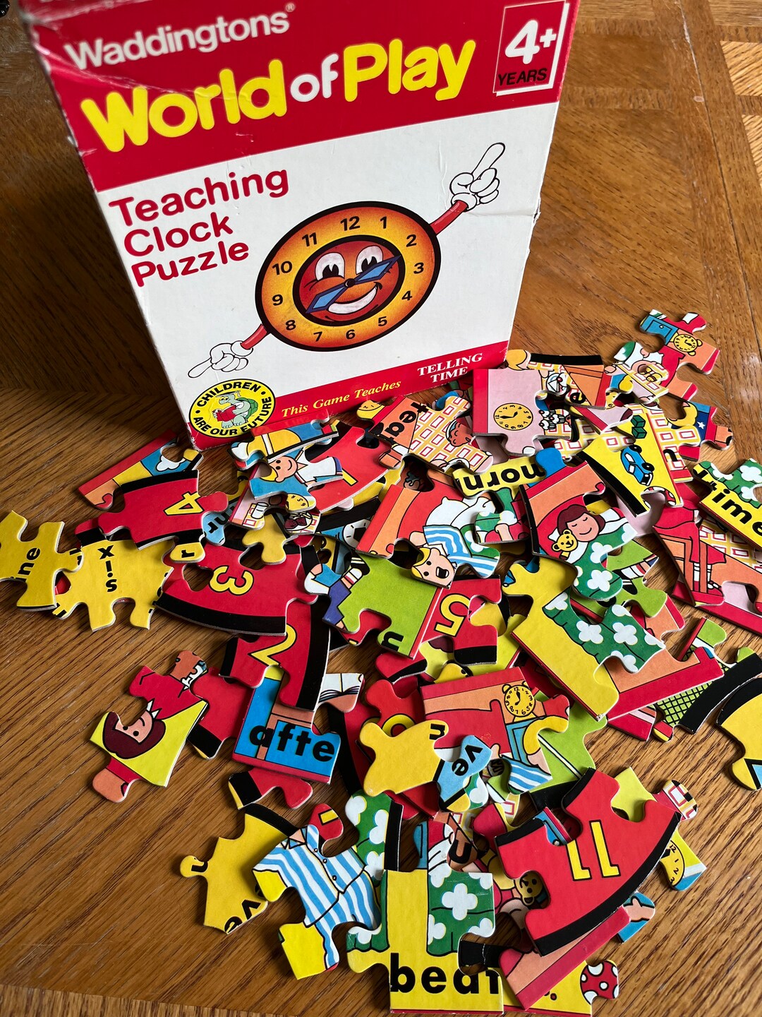 Vintage/ 1985/ Teaching/ Clock/ Puzzle/ Waddingtons/ World of Play ...