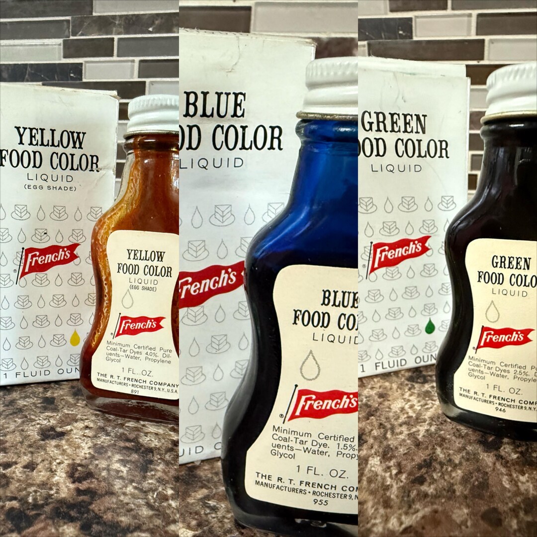 Vintage Food Coloring/ Containers/ Sold Seperately/ French’s/ Blue ...
