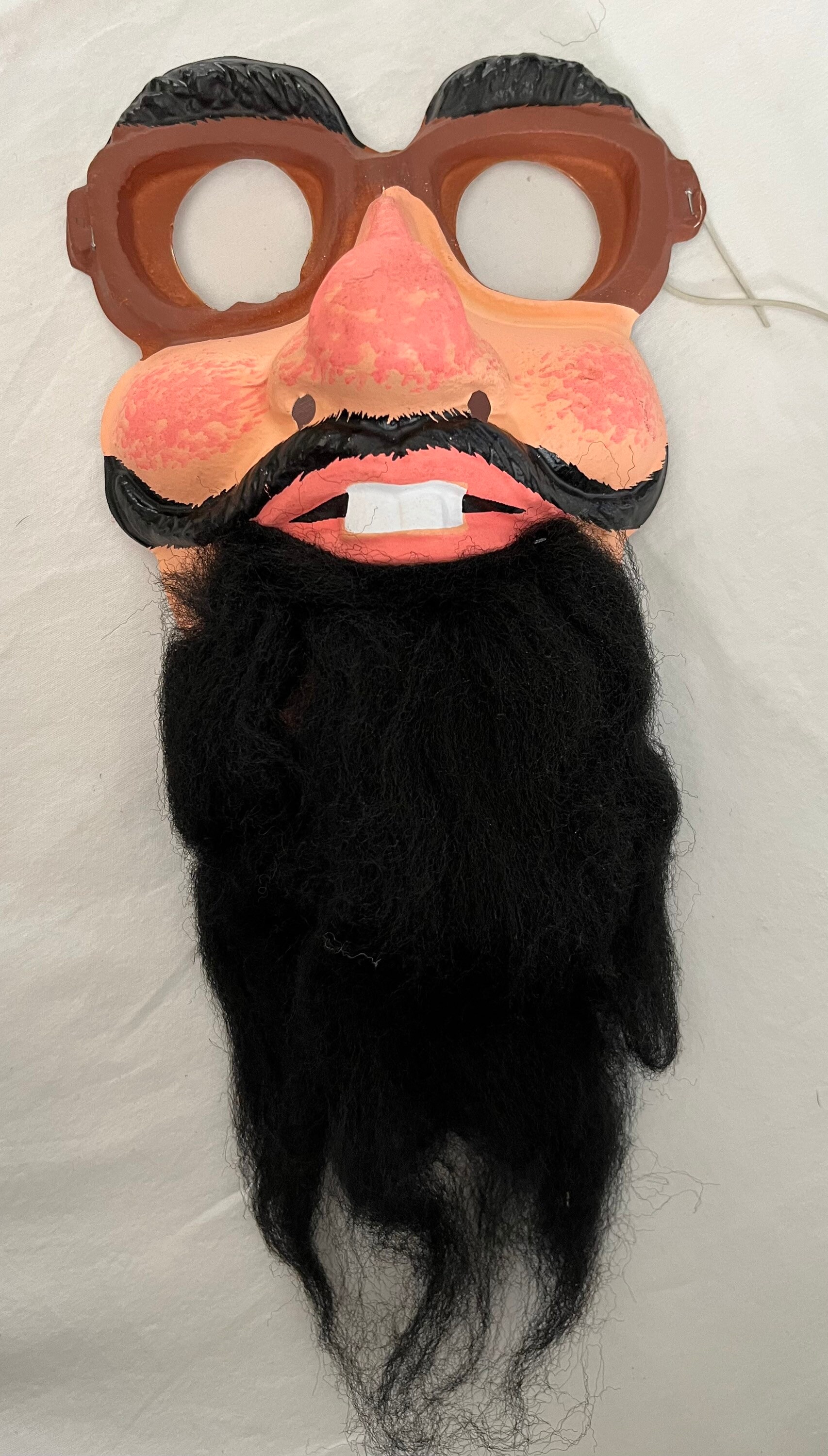 Vintage/ Halloween/ Partial Mask/ Male/ Bearded/ Spectacles/ Big Nose ...