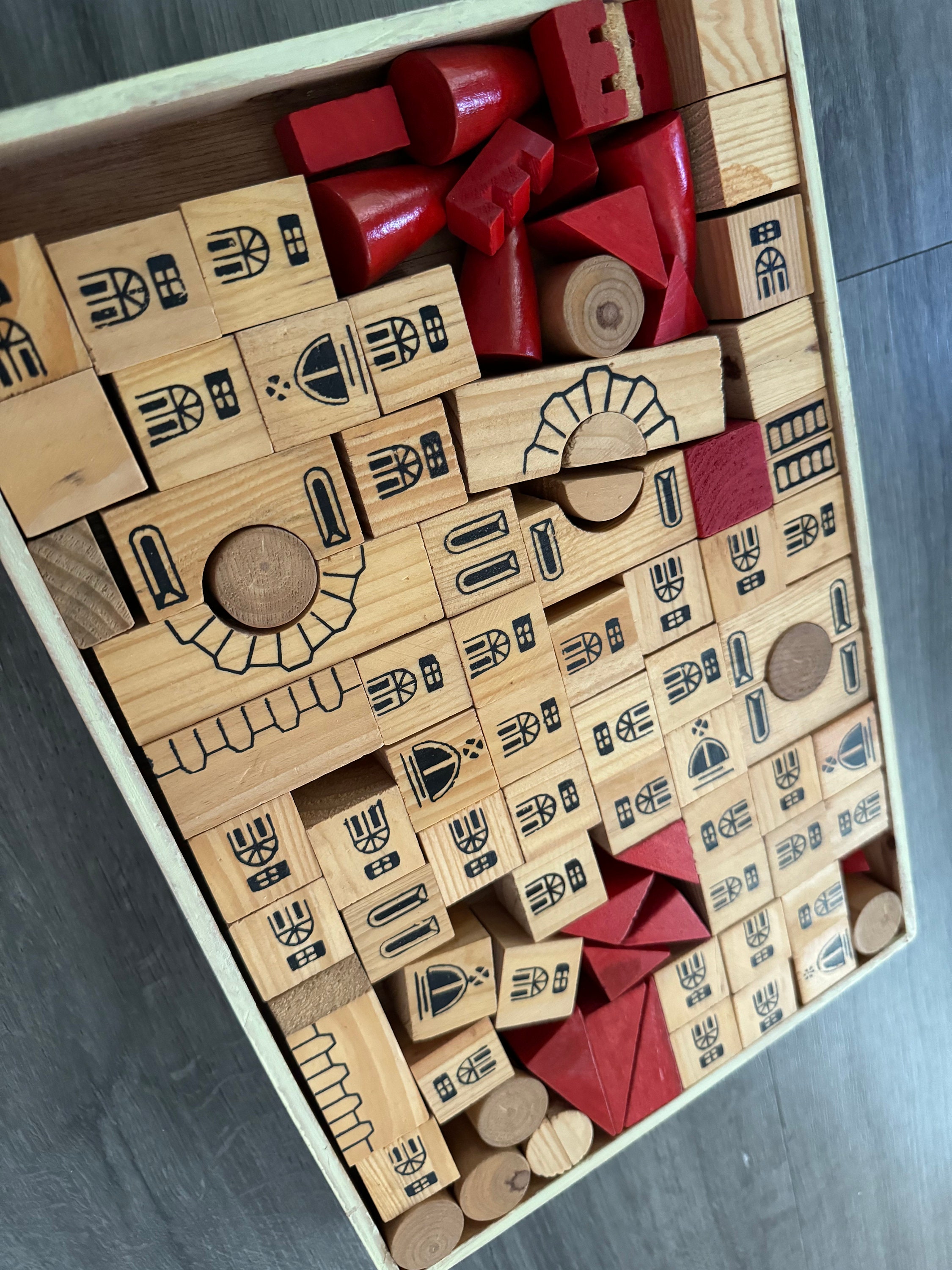 Vintage/ 1986/ Castle Blocks/ Wooden Block Set/ Chadwick/ Fair-good ...