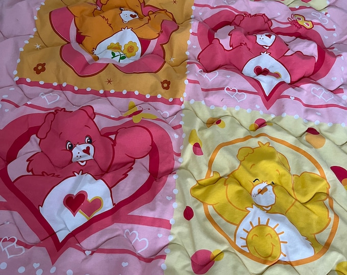 Vintage 1980's Care Bear Baby Blanket Retro 1980's Care Bear Swaddel ...