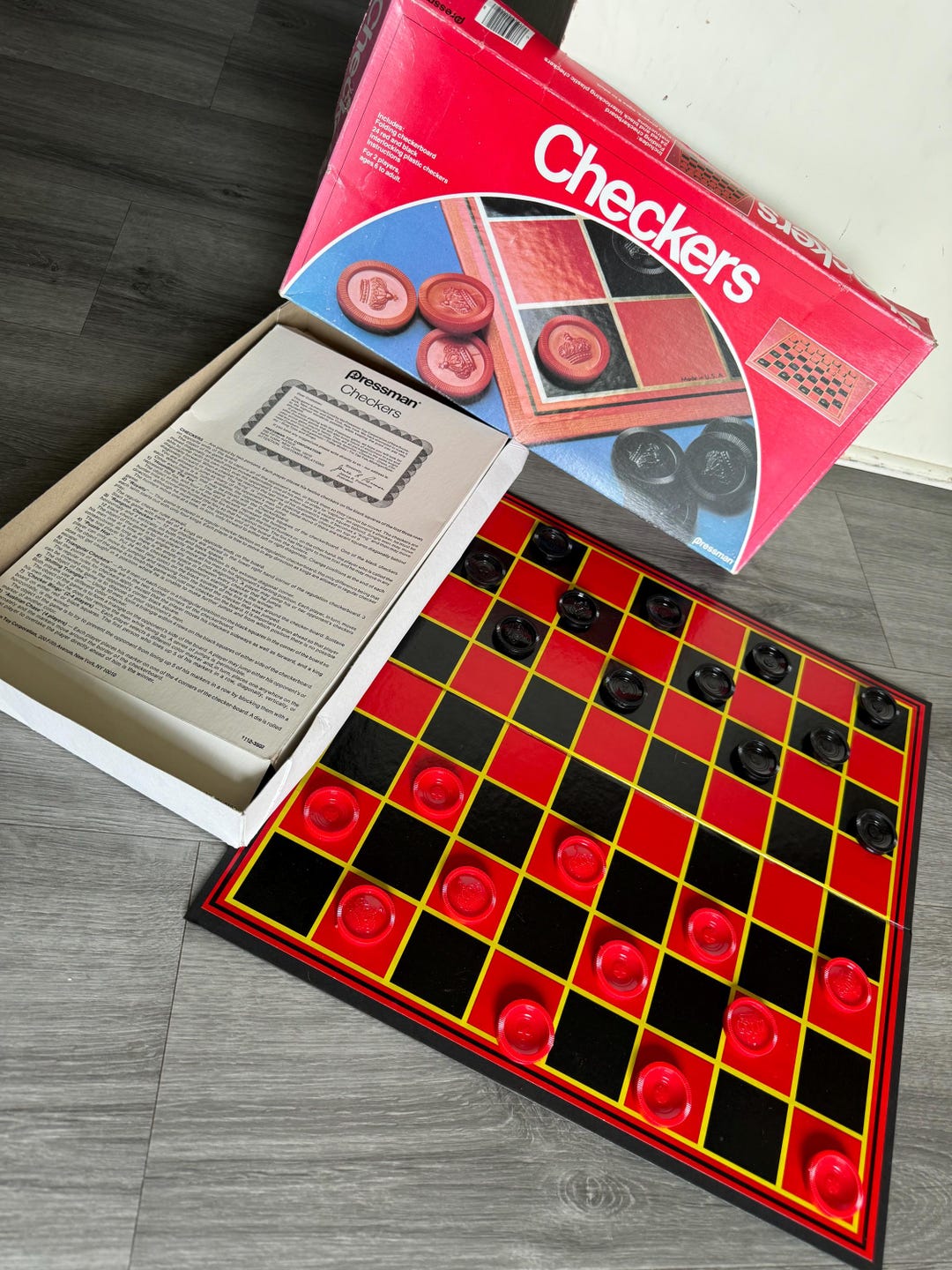 Vintage/ 1982/ Checkers/ Classic Game/ Pressman/ Complete/ Fair to Good ...