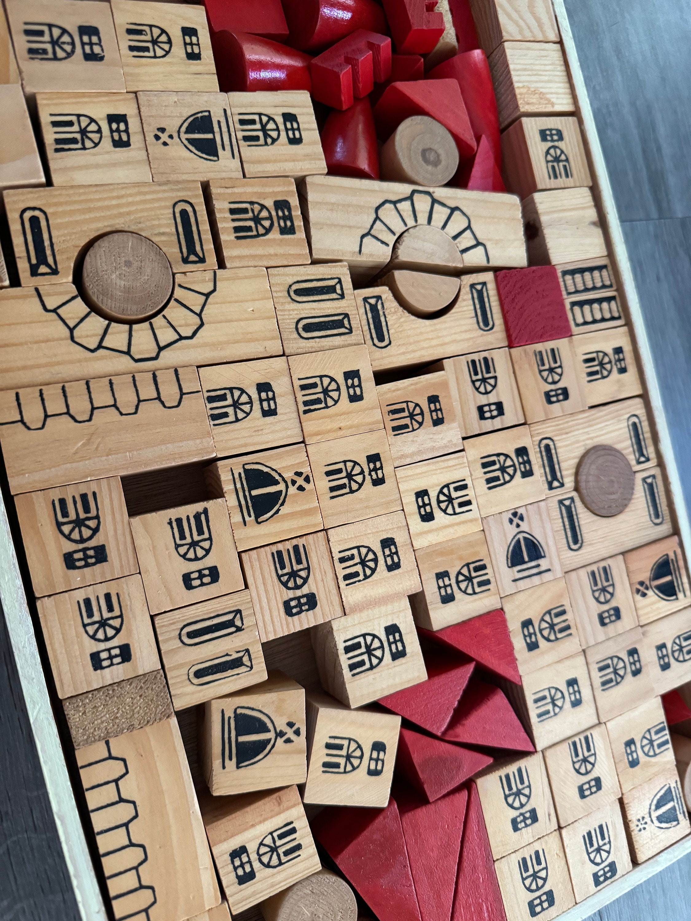 Vintage/ 1986/ Castle Blocks/ Wooden Block Set/ Chadwick/ Fair-good ...