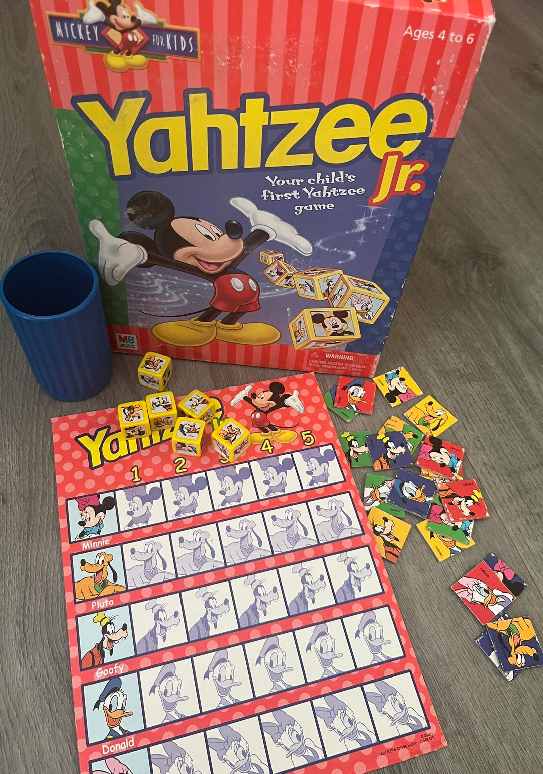 Vintage/ 1998/ Mickey/ Yahtzee Jr./ Childs First Yahtzee Game/ Milton ...