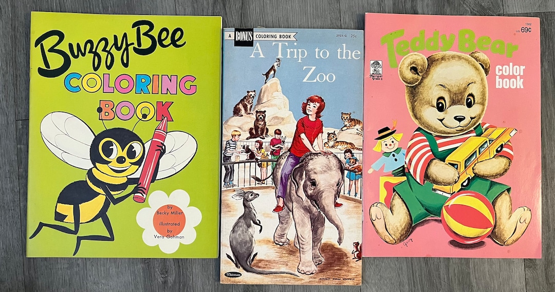 New Old Stock/ Set of 3/ Vintage/ Buzzy Bee/ A Trip to the Zoo/ Teddy ...