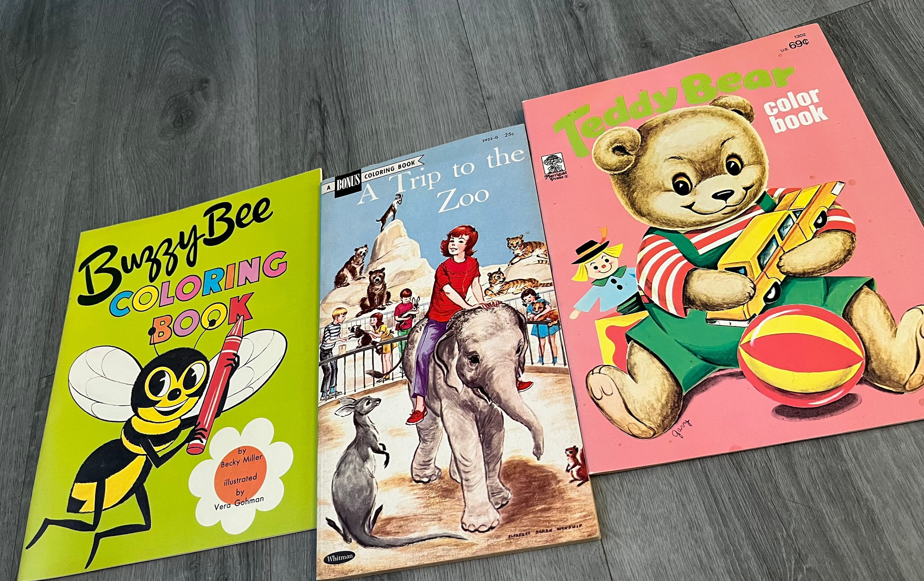 New Old Stock/ Set of 3/ Vintage/ Buzzy Bee/ A Trip to the Zoo/ Teddy ...
