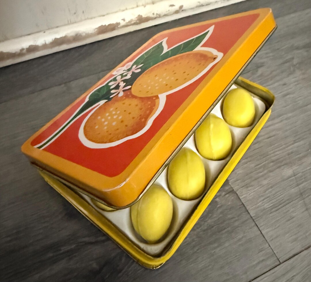 Vintage/ Lemon/ Tin/ Lemon Soap/ Lemon Shape Soap/ Good Vintage ...